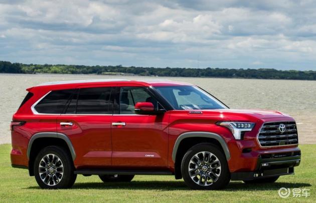 23款丰田红杉：鲜红车身，搭3.5T插混+10AT，比酷路泽帅！_易车