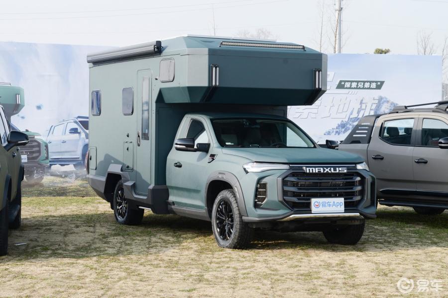 【上汽大通MAXUS T90房车2022款探索家T90 2.0T 越野绿-防爆漆侧前45度车头向右水平汽车图片-汽车图片大全】-易车