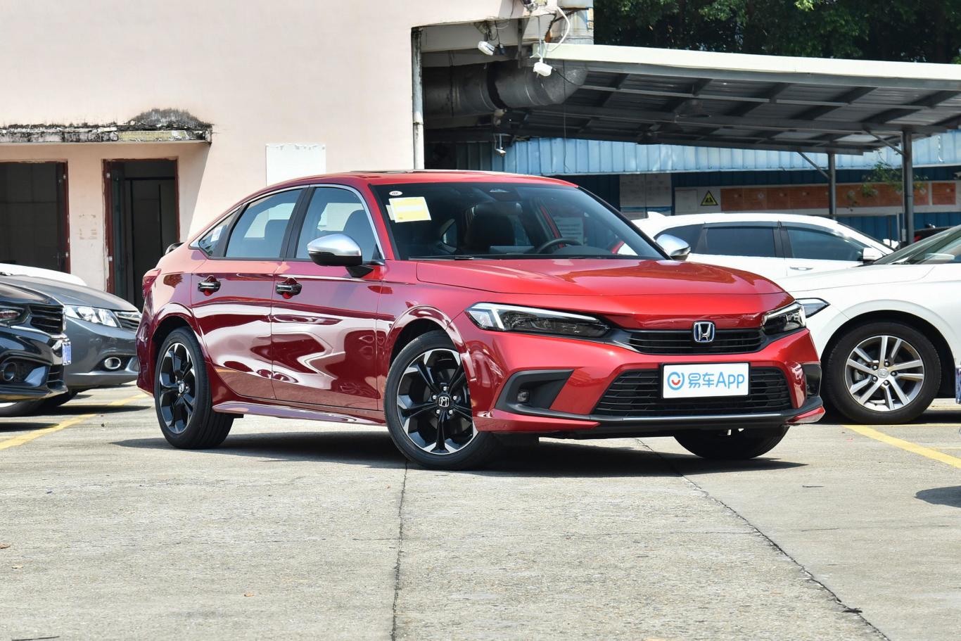 【思域e:HEV 2.0L E-CVT锐力版侧前45度车头向右水平图片-汽车图片大全】-易车