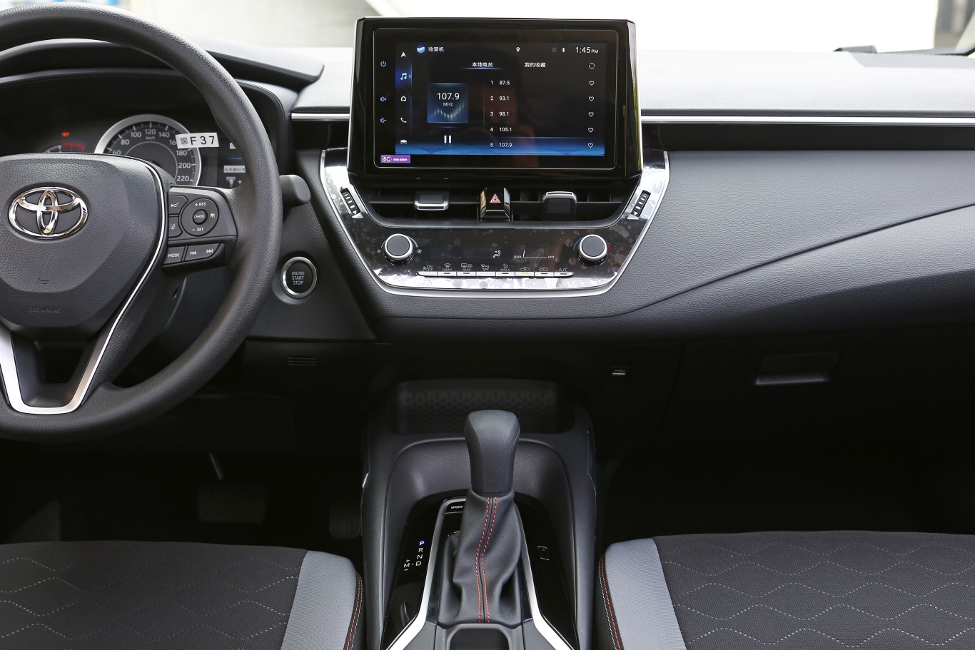 【卡罗拉1.2T 精英版中控台整体图片-汽车图片大全】-易车
