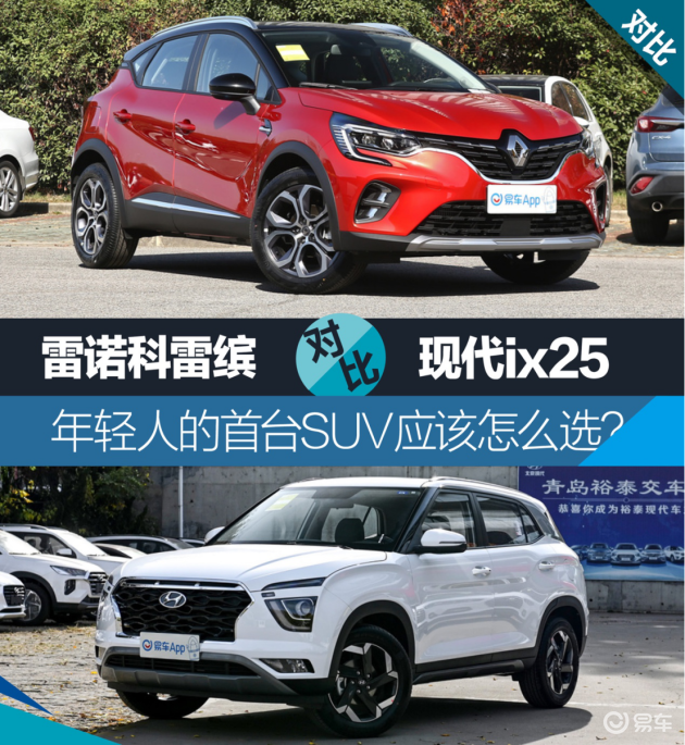 雷诺科雷缤对比现代ix25 年轻人的首台SUV应该怎么选？_易车